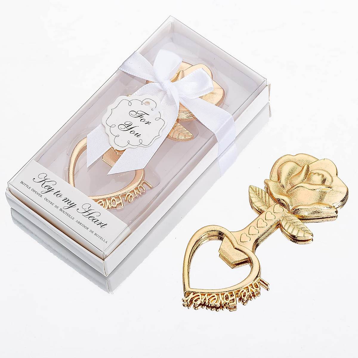 24PCS Rose Flower Shape Love Forever Design Bottle Openers for Wedding Favors Bridal Shower Favors,Decorations,Souvenirs and Gifts for Guests (24, rose flower)