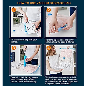 BNBS 12 Pack Vacuum Storage Bags, Premium Space Saver Sealer Compression Bags for Comforters and Blankets, Vacuum Sealer Bags for Clothes Storage