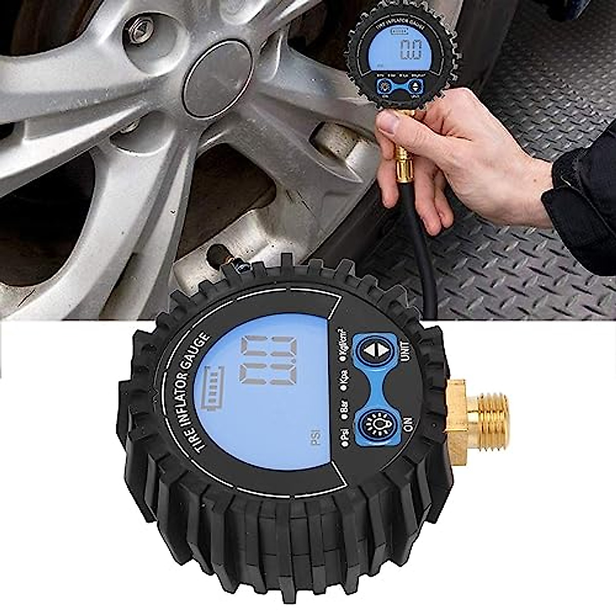 Digital Tire Pressure Gauge, Tire Pressure Gauge 3‑200PSI Range LCD Backlit Accurate Reading Universal Replacement for Car Truck RV