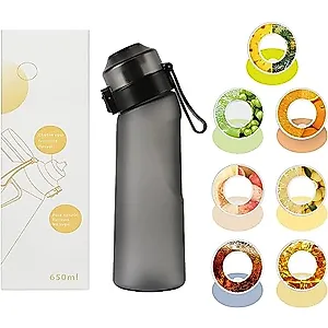 Rhea & Co. Scented Infusion Fruit Fragrance Water Bottle, Water Bottle with One Mystery Flavor Pod - 650ml (Blue +1 Free Pod)