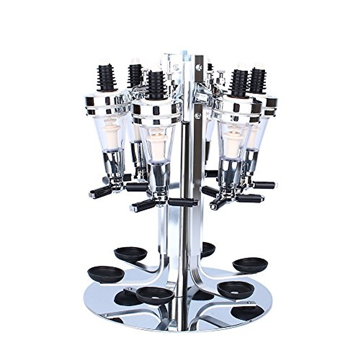 Liquor Dispenser, Home Bar butler 6 Bottle Rotated Mounted Liquor Holder Professional Alcohol Dispenser Station Portable Beverage Wine Racks Cocktail Dispenser Wine Holder Bar Party Drinking