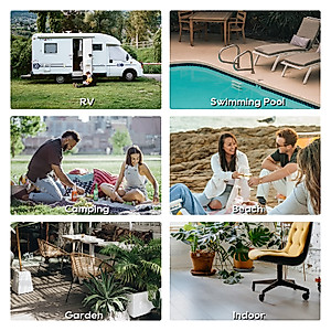 RVGUARD Outdoor Rugs, Reversible Patio Mat 9 x 12 ft, Waterproof Camping Rugs for Indoor/Outdoor, Patio, RV, Picnic, Beach, Backyard, Deck, Black & White