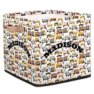 RIRIX Personalized Storage Bin, Custom Storage Baskets for Organizing with Handles, Foldable Storage Box for Closet Cloth Baskes Toy Car and Transportation
