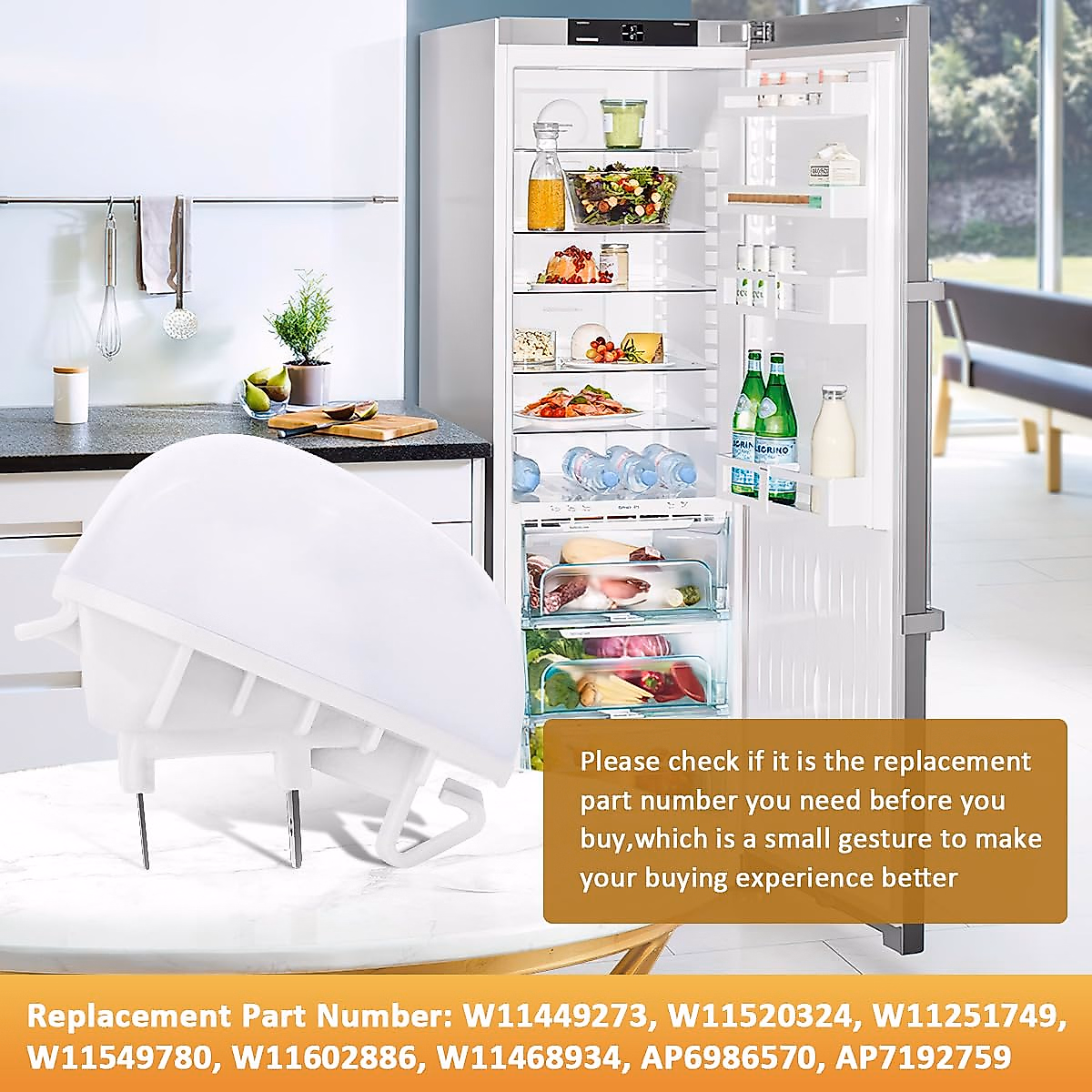 W11251749 Refrigerator LED Light Bulb for Whirlpool Kitchenaid Kenmore Amana Refrigerator Freezer Light Replaces AP7192759 W11520324 W11468934 W11549780 W11449273 W11602886 Fridge Light