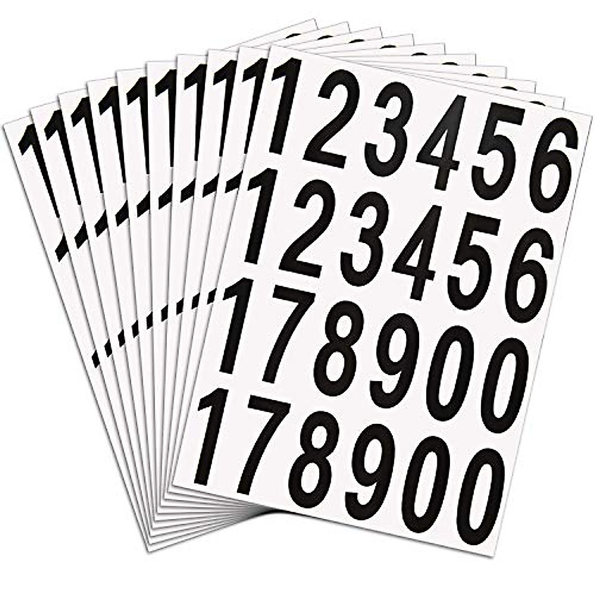 Outus 240 Pieces 10 Sheets Numbers Stickers Mailbox Numbers Self Adhesive Vinyl Numbers for Residence and Mailbox Signs (2 Inch, Black on White)
