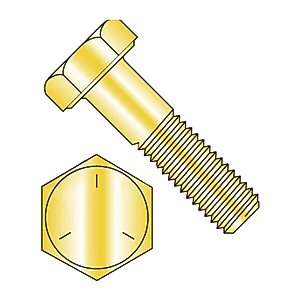 Newport Fasteners Hex Bolts, Grade 5 Yellow Zinc, 1/2"-20 x 1 (Quantity: 50 pcs) Fully Threaded UNF Thread (Thread Size: 1/2") x (Length: 1")