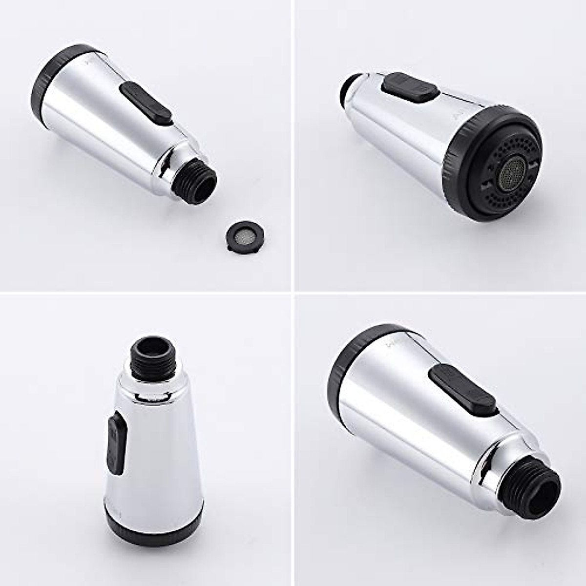 AiHom sink faucet sprayer attachment,Pull Down Faucet Spray Head G 1/2, 4 Function kitchen faucet head, Kitchen Spray Spout Part,Chrome (MALE)