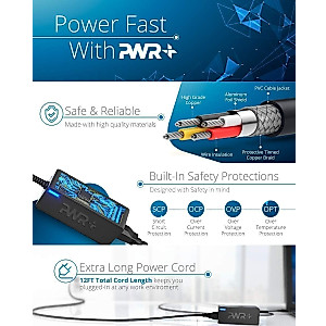 USB-C AC Adapter for JBL Xtreme 3 4 Portable Speaker Charger Power Cord: UL Listed Extra Long Cord Type-C PD60W