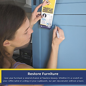 Touch Up Paint Pen for Walls (5 Pack) Furniture Repair Kit for Wood Floors, Drywall,Cabinets, Desks, Scratches - Paint Touch Up Pen for Walls, Ceiling - Convenient to Use with Labels & Sand Paper