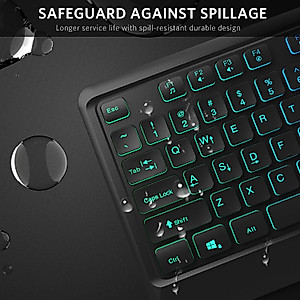 Fiodio Rainbow Membrane Gaming Keyboard, Quiet Wired Computer Keyboard, 104 Silent & 26 Anti-Ghosting Keys, Spill Resistant, Multimedia Control for PC and Desktop