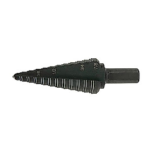 Greenlee GSB04 7/8" Step Bit (#4) Metal Cutter with Patented Split-Step Design, 7/8" Metal Cutting Tool for 1/2" Drill Chucks