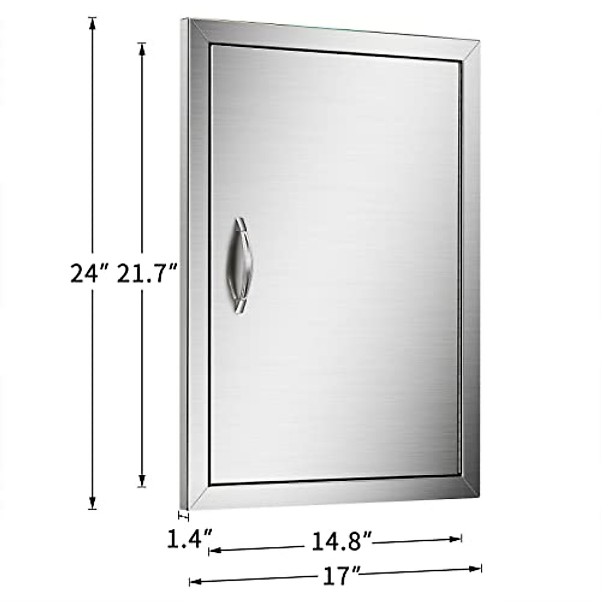EBUY Outdoor Kitchen Doors 17Wx24H Inch BBQ Vertical Single Access Stainless Steel Door Good for Outdoor Kitchen BBQ Island Grilling Station