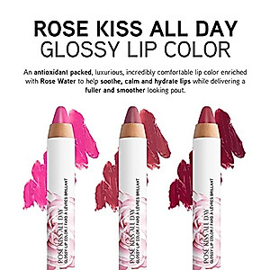 Physicians Formula Rosé Kiss All Day Glossy Lipstick Lip Color Makeup, Red Blush Blushing Mauve | Dermatologist Tested, Clinicially Tested