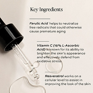 DIME Beauty Hyper Glow Serum, 15% Vitamin C Face Serum for Brightening Dull Skin, Dark Spot Corrector Serum, 1 oz / 30 ml