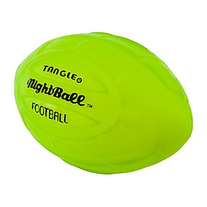 Nightball Tangle Glow in The Dark Inflatable LED Football - Light up Football with Bright LED Lights - Glow Football for Kids and Adults - Ideal Football Gifts for Teen Boys (Green)