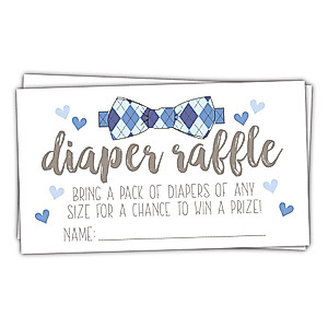 50 Little Man Diaper Raffle Tickets - Boy Baby Shower Game