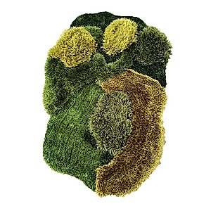 lzteck Patchwork,Abstract,Geometric Shag, Artificial Grass Area Rug, Fake Grass Moss Tundra Rugs, Fluffy Kids Toddles Carpets, Living Room,Nursery Mats,Balcony,Patio Rugs 2.6x3.9ft