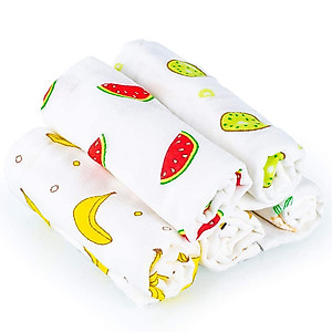 Naisian Muslin Baby Burp Cloths 20 * 10 Inches, 5 Pack Super Absorbent Burping Cloths 100% Organic Cotton Milk Spit Up Rags Unisex for Sensitive Skin|Shower Gift for Baby Registry