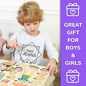 QUOKKA Wooden Puzzles for Kids – Montessori Puzzles for Toddlers 3-5 – Preschool Game Learning Human Body Parts Anatomy Skeleton – Educational Toys for Boy & Girl