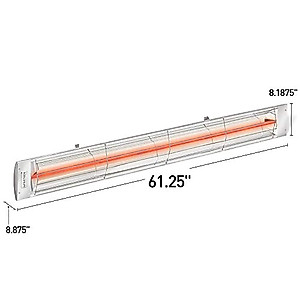 Infratech C-3024 SS Stainless Steel 61.25” Single Element Fixture 3000 Watt, 240 Volt, Stainless Steel