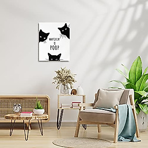 XUOUPIUE Bathroom Wall Art, Bathroom Poster, Watching U Poop Decor, Bathroom Quote Sign, Bathroom Decor Wall Art, Toilet Wall Art, Guest Bathroom Decor (A08)