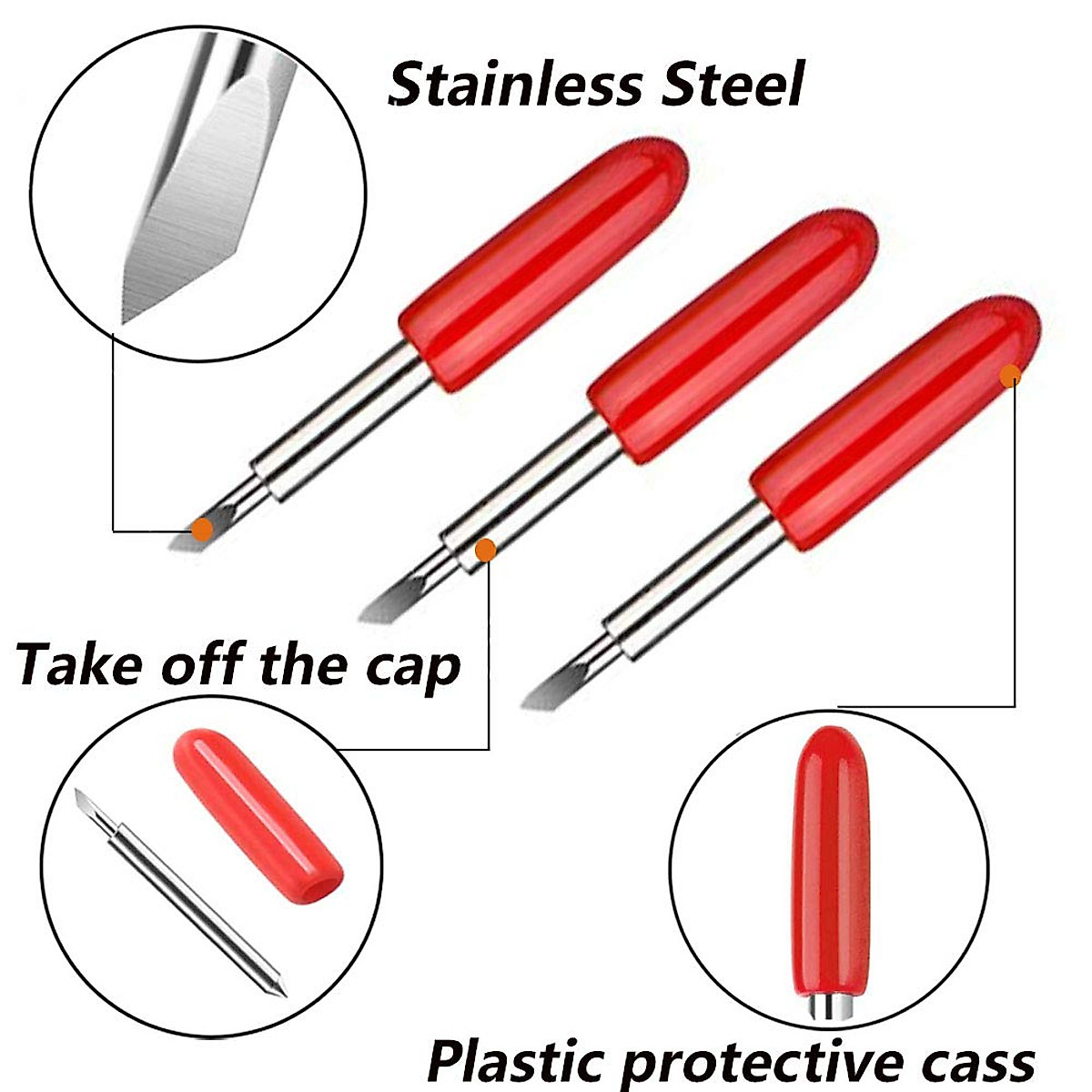 Elefama Fine Point Blades for Cricut Explore Air 2 Air Maker Expression 45 Degree Standard Vinyl Fabric Cutting Knife Blade Replacement for Cricut