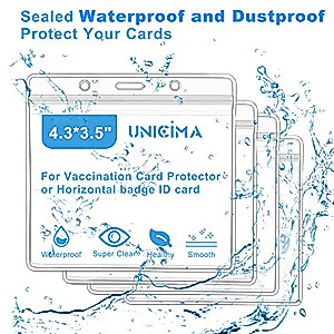 KGX Vaccine Card Holder for Travel Essentials, 4.3×3.5 in Waterproof Card Protector with Sealing Strip, Traveling Accessories, Travel Essentials for Flying, Card Protector (3 Pack)