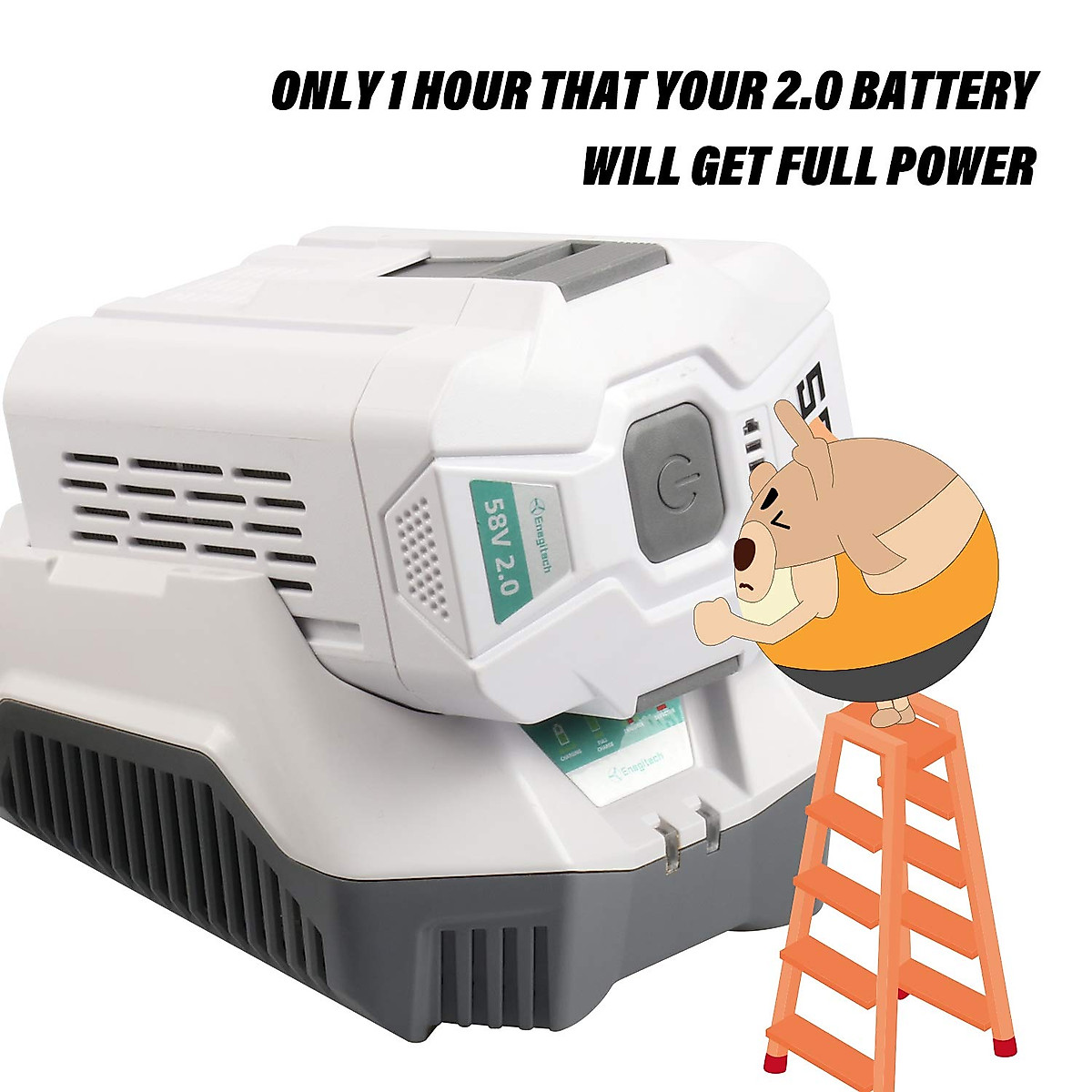 Enegitech 58V Lithium-ion Charger for Enegitech 58V Battery Power Head System (Charger Only)