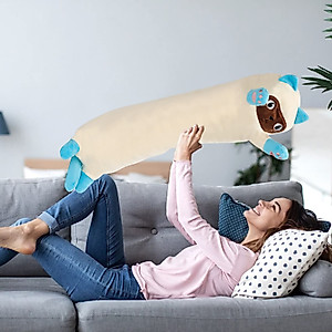 SEENEEY Long Cat Plush Kawaii Body Pillow, Cute Cat Stuffed Animals Soft Plushies,Cat Soft Plush Long Cat Pillow Doll Toy Gift for Girlfriend. (Luminous Fabric Siamese,35.4 in)