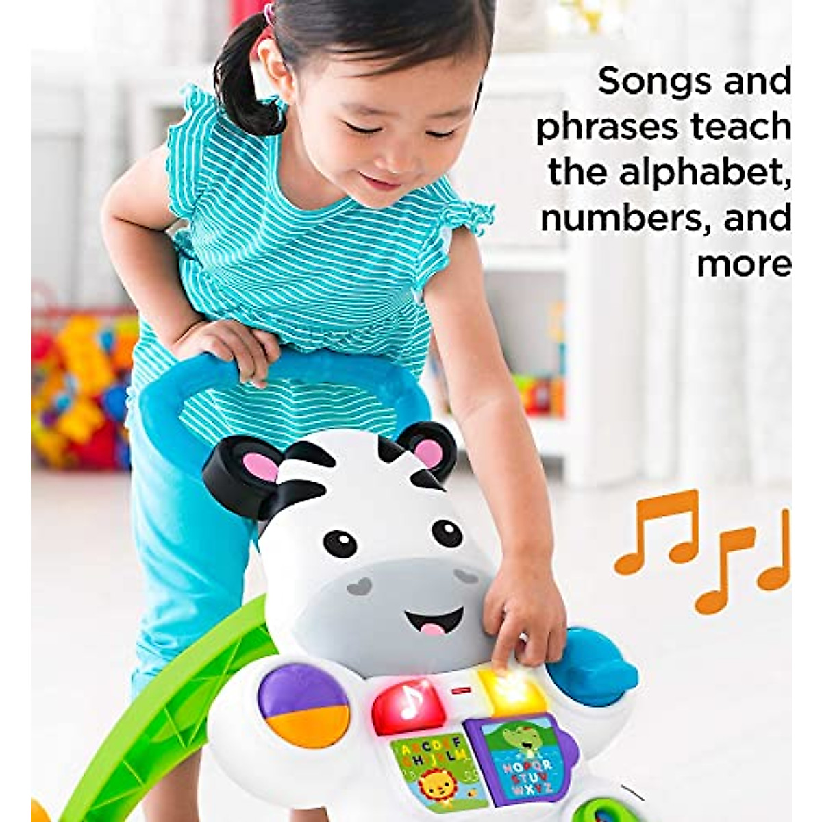 Fisher-Price Baby to Toddler Learning Toy, Learn with Me Zebra Walker with Music Lights and Activities for Ages 6+ Months