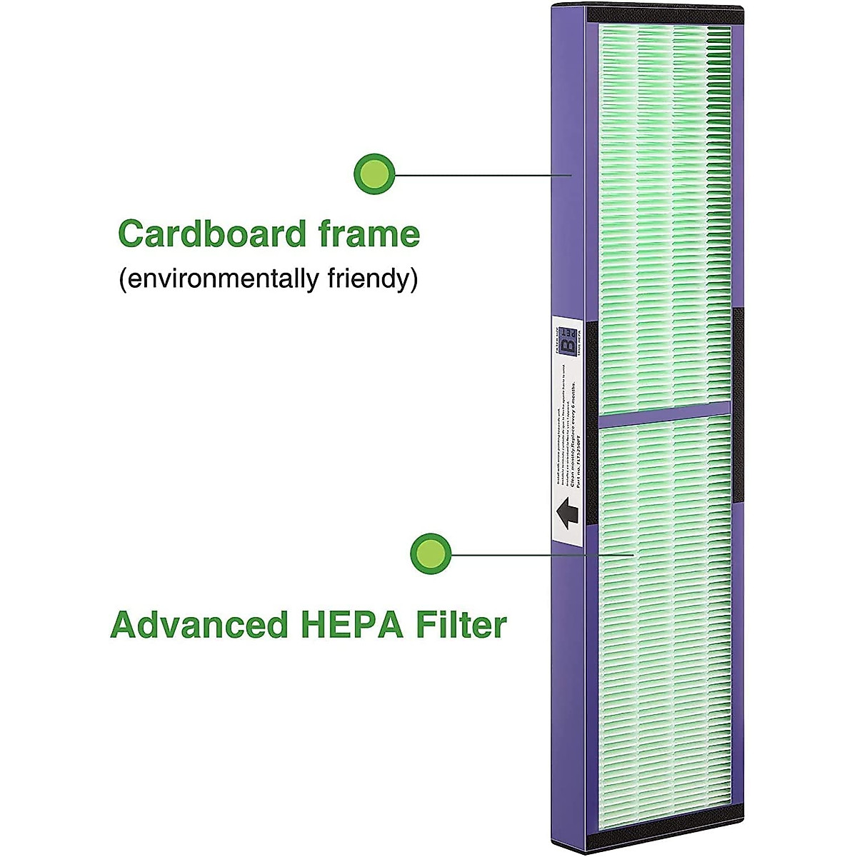 2 Pack FLT4825 True HEPA Filter B Replacement Compatible with Germ Guardian AC4825 AC4850PT