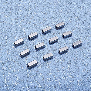 LiQunSweet 600 Pcs 304 Stainless Steel Metal Loose Beads Bar Cuboid Tube Straight Spacer for Bracelet Necklace Jewelry Making DIY Crafting Findings - 7x3mm