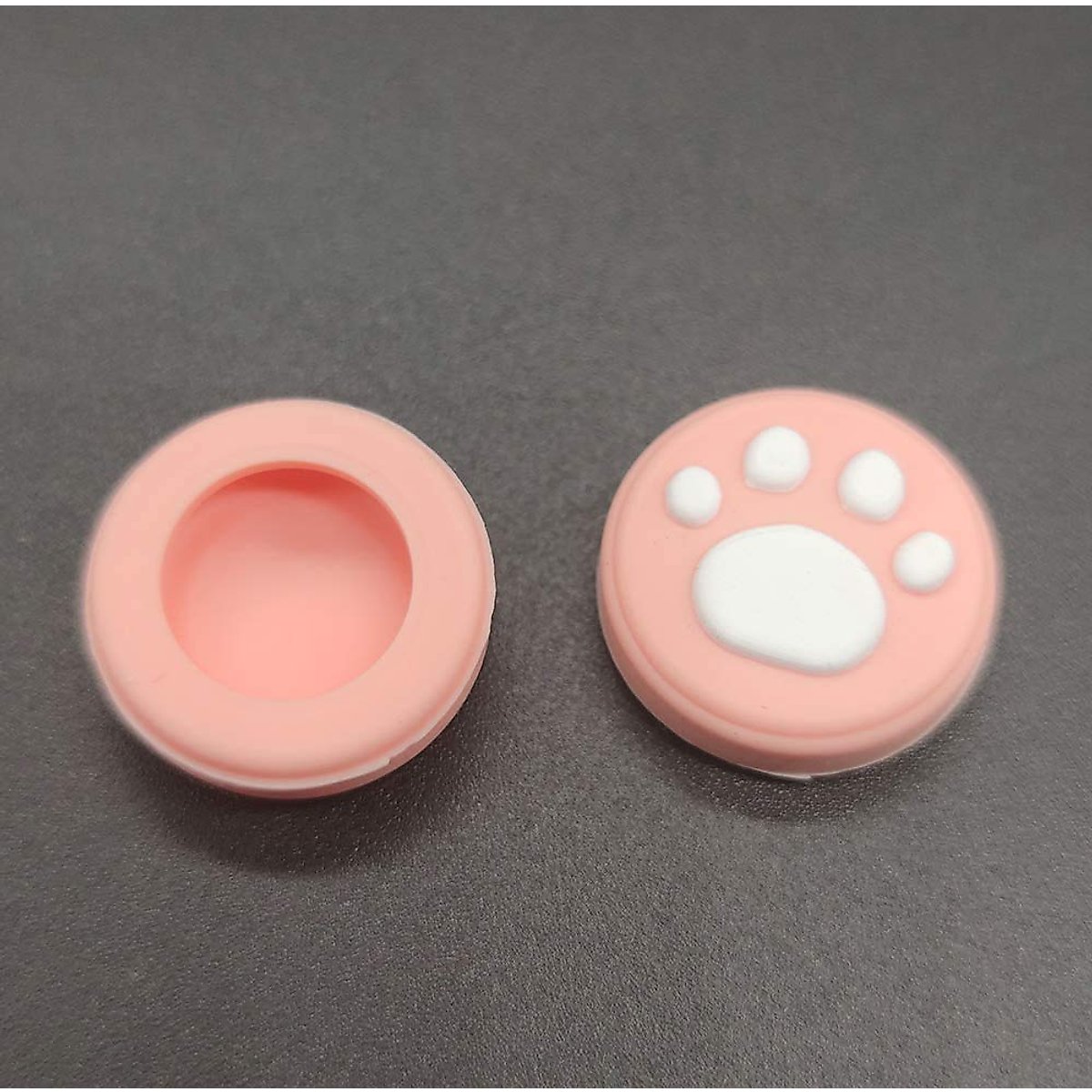 2 x Silicone Analog Controller Thumb Stick Joystick Grips Cap for Switch NS & Switch Lite Controller Joy-Con ThumbStick Cute Cat Paw Claw (Pink-White)