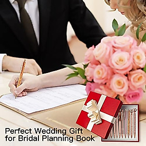 12 Pcs Rose Gold Pretty Pens Set, Super Cute Liquid Sand Glitter Pen Metal Ballpoint Pens Crystal Diamond Pen Girly Black Ink Gifts for Women Mother Daughter Birthday Wedding Office Supplies (12)