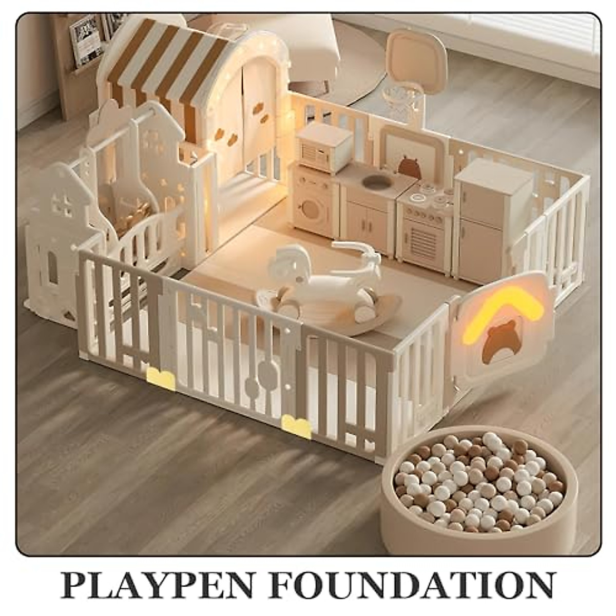 SOLUSTRE 2pcs Playpen Stabilizer Playpen Accessories Replacement Anti Slip and Anti Collapse Safety Baffle Yellow