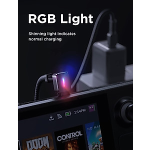 LISEN USB C to USB C Cable 10FT, 90° Right Angle Design Steam Deck PD Fast Charge Cord Specially Designed for Games Compatible with iPhone 16 pro max/15/14/13 Switch, Samsung Galaxy, MacBook, iPad