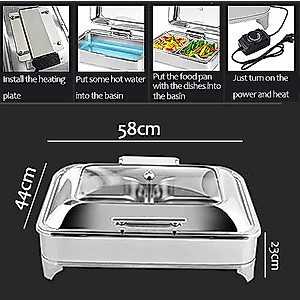 Chafing Dishes Chafing Dish Buffet Set, Food Warmers Server Warming Tray Round Rectangular Chafers, Stainless Steel Square Chafer, Round Food Warmer Chafing For Catering Warmer Chafer Set, Energy Effi