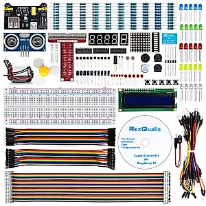 REXQualis Super Starter Kit for Raspberry Pi 4 B 3 B+ with Detailed Tutorials, Support Python C,Learn Electronics and Programming for Raspberry Pi Beginners