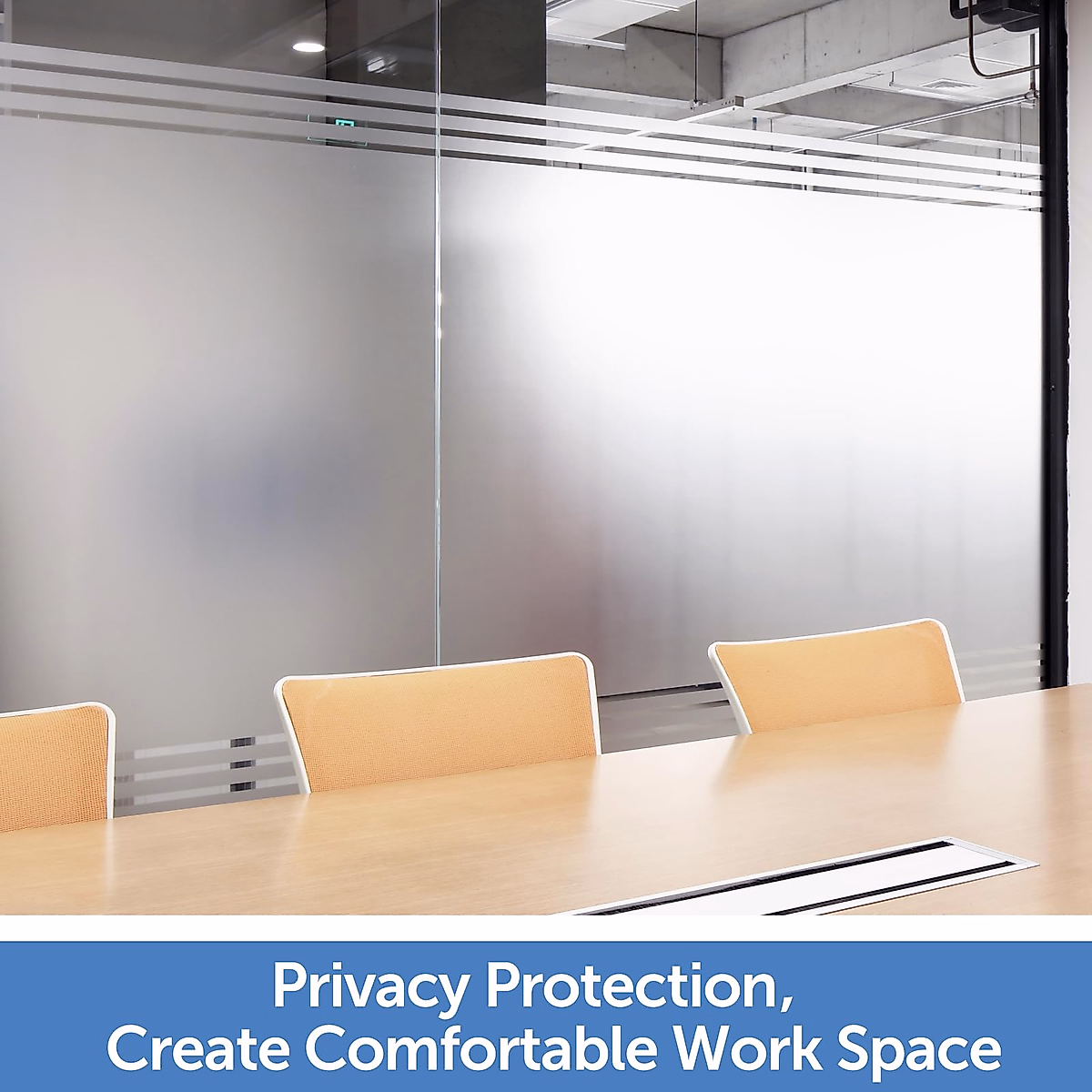 HIDBEA Frosted Window Privacy Film - Non Adhesive Static Cling Glass Stickers Sun UV Blocking Heat Control Door Covering Decals for Home Office, 17.5 x 78.7 Inch