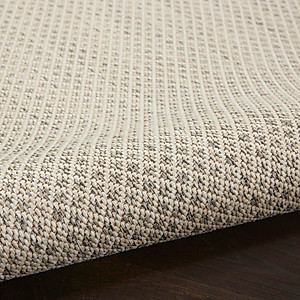 Nourison Courtyard Indoor/Outdoor Ivory Silver 5' x 7' Area Rug, Geometric, Easy Cleaning, Non Shedding, Bed Room, Living Room, Dining Room, Deck, Patio, Backyard (5x7)