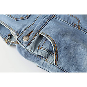 KIDSCOOL SPACE Baby & Toddler Adjustable Light Blue Washed Slim Jeans Overalls,Blue,2-3 Years