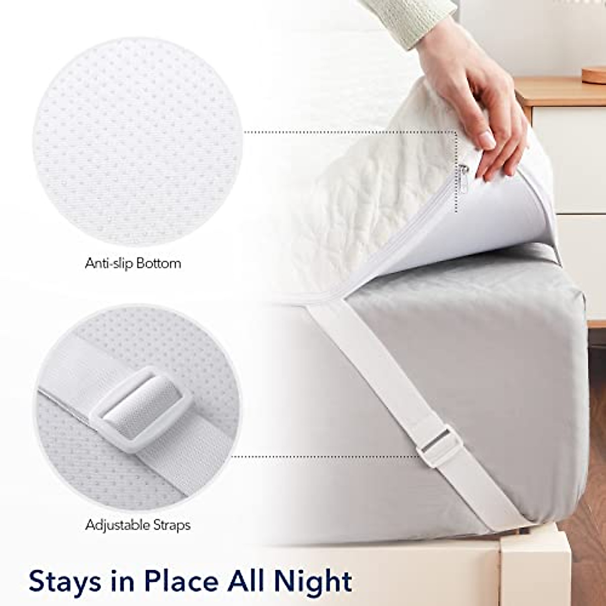 Twin Extra Long (Twin XL) Mattress Topper, Homhougo Medium Firm Memory Foam with Soft Pillow Top, 4-Inch Triple Layer Bed Topper for Pain Relief