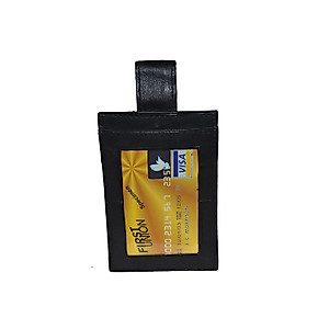 Id Holder with Belt Loop and Credit Card Slots - Genuine Leather