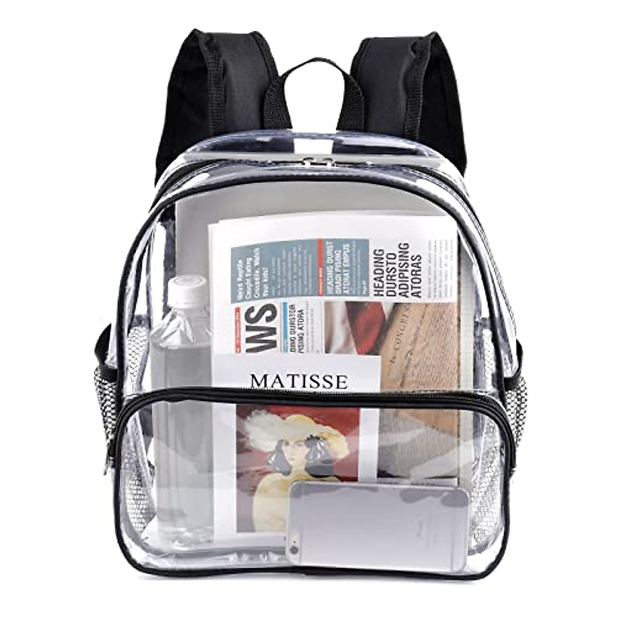Crosstime Clear Backpack Stadium Approved 12x6x12 Clear Stadium Bag for Concert Sport Events Games Festival