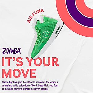ZUMBA Women's Air Funk Sneakers, Nonslip Mid-Top Dance Sneakers, 9.5, Green