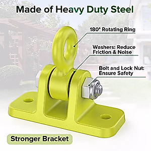 Swing Hangers for Wooden Sets Pack of 2 Heavy Duty Swingset Hardware with Locking Hooks for Porch, Patio, Playground Indoor/Outdoor by Highpro