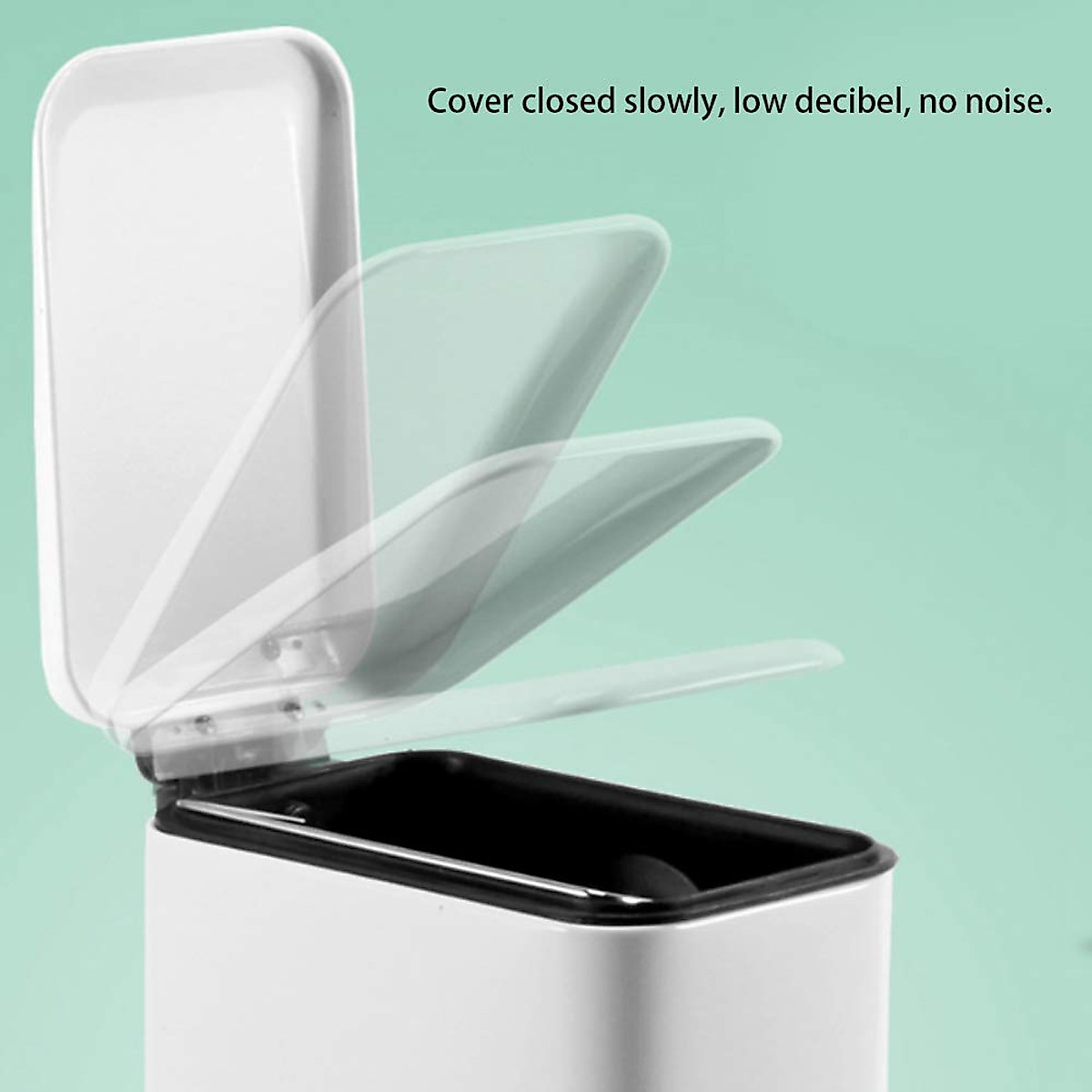 Step Trash Can, 5L Stainless Steel Pedal Garbage Bin Gentle Open and Close Low Noise for Office, Living Room, Kitchen