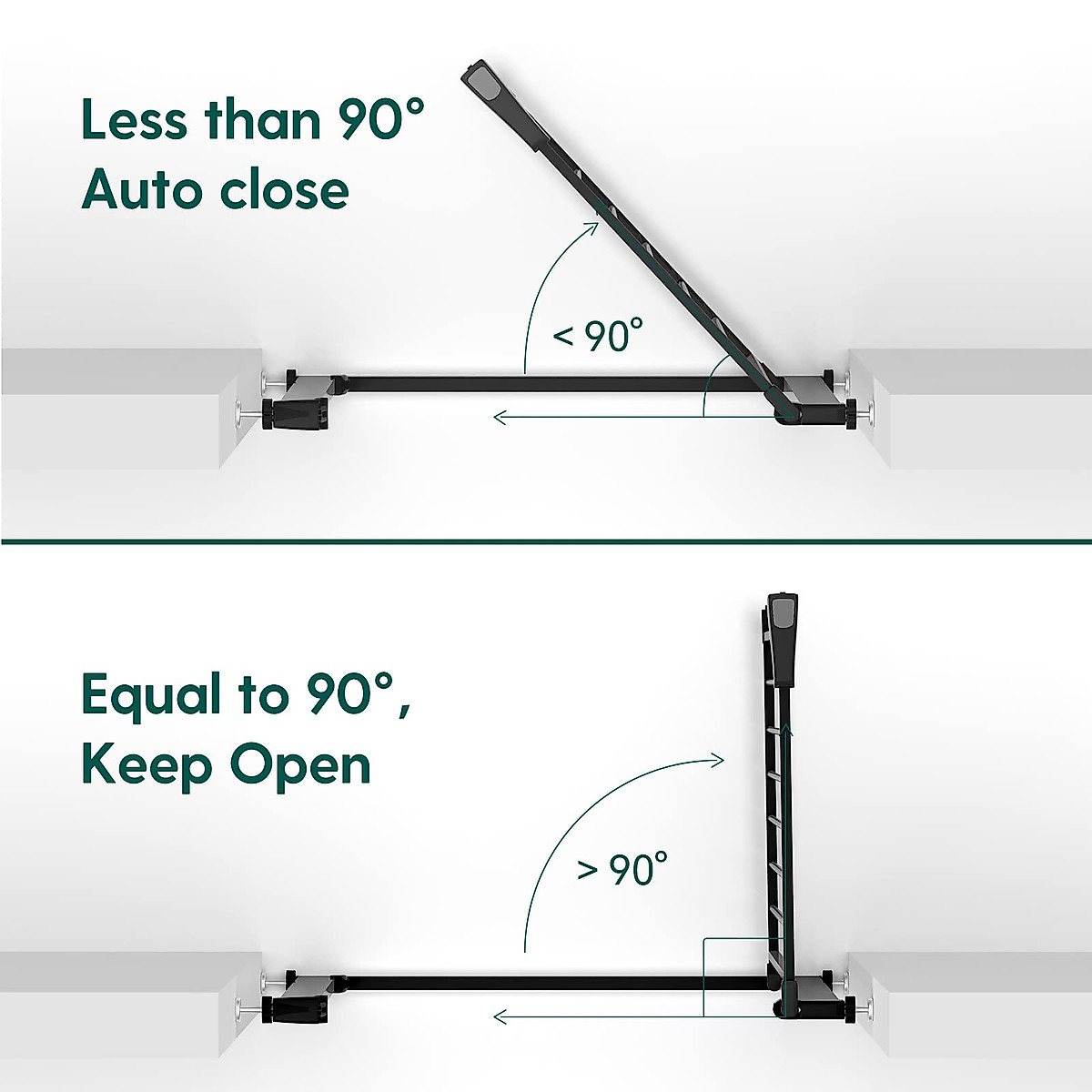 BABELIO 26-32 Inch Easy Install Narrow Pressure Mounted Metal Baby Gate, No Drilling, No Tools Required, with Wall Protectors and Extenders (Black)