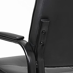 Indoor and Outdoor Use Chair Leather Guest Chair Black Waiting Room Office Desk Side Chairs Reception