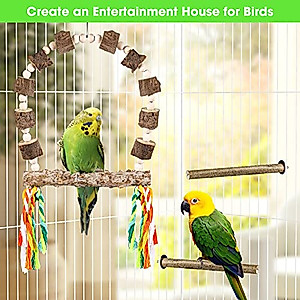 PRAZONVEE Bird Swing 7.8", Bird Perch Stand, Natural Wood Cage Accessories, Hanging Swing Bird Toys Suitable for Parrotlets Budgies Cockatiels Parakeets Lovebirds
